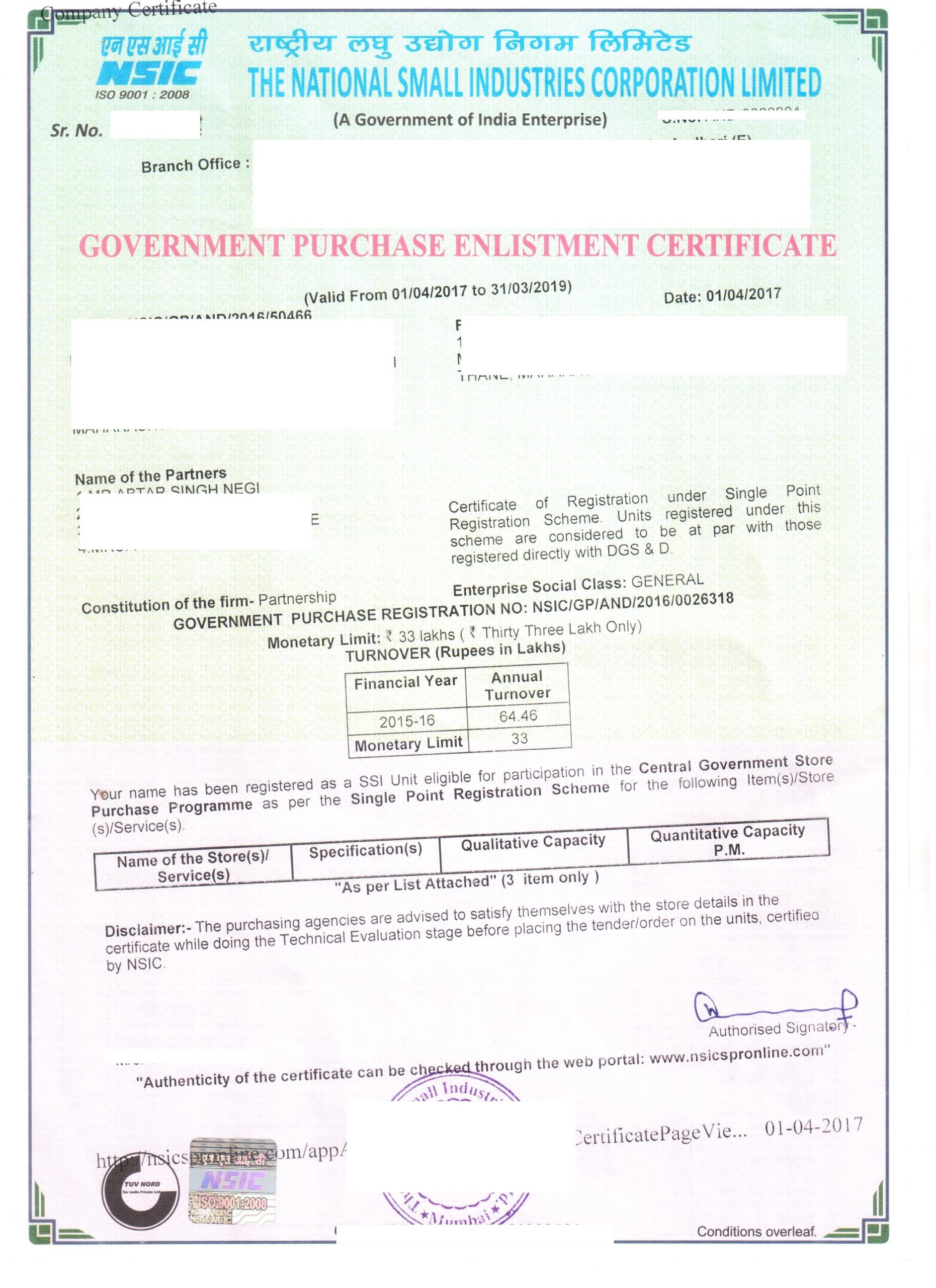 SAMPLE CERTIFICATE – SME Consultancy